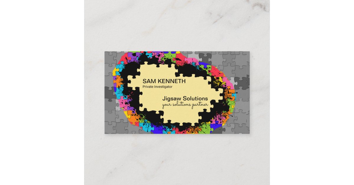 Creative Jigsaw Puzzle Private Investigator Business Card | Zazzle