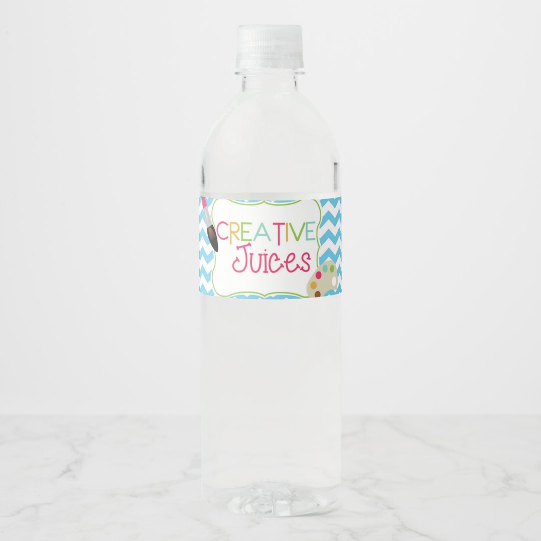 Creative Juices Water Bottle Label | Zazzle