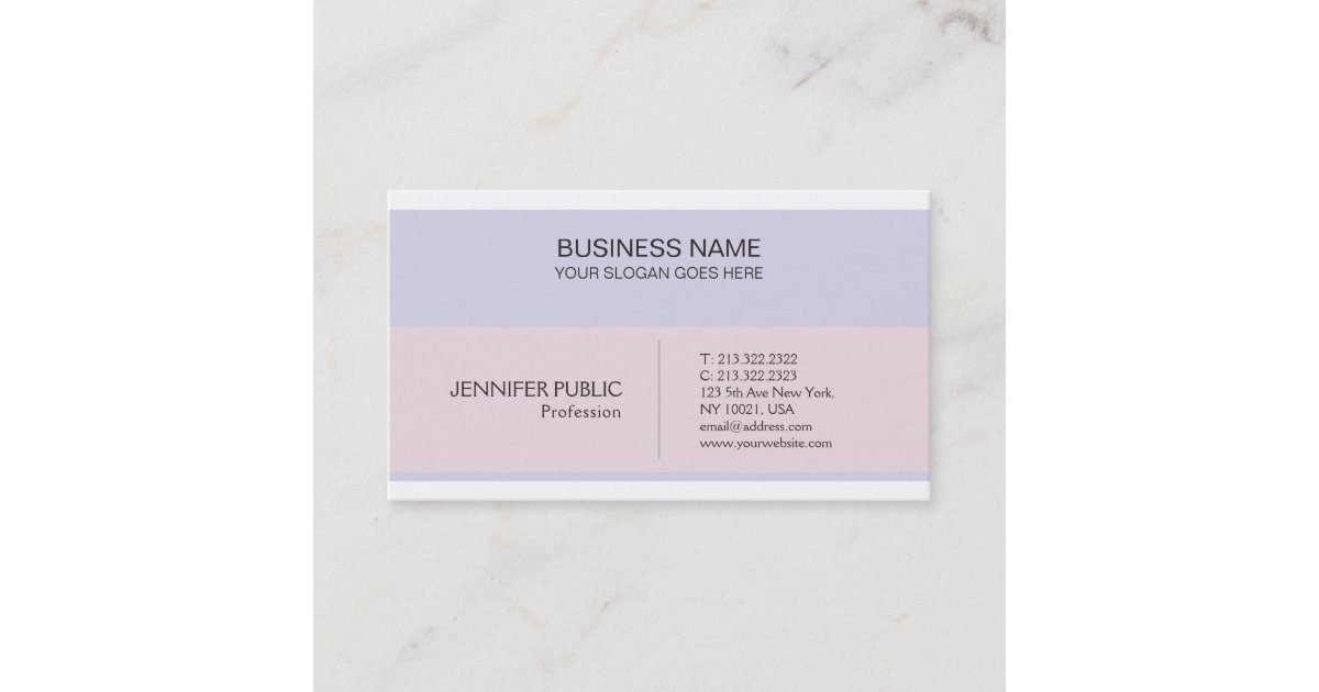 Creative Minimalist Modern Elegant Colors Design Business Card | Zazzle