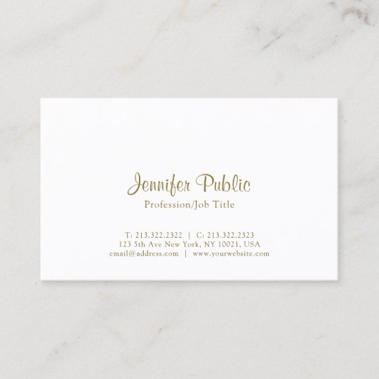 Creative Modern Elegant White Simple Business Card | Zazzle.com