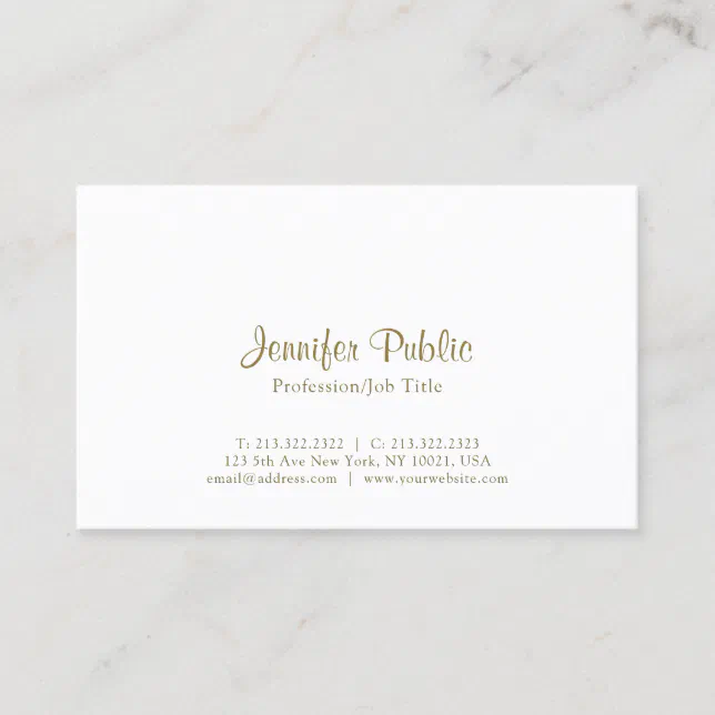 Creative Modern Elegant White Simple Business Card | Zazzle
