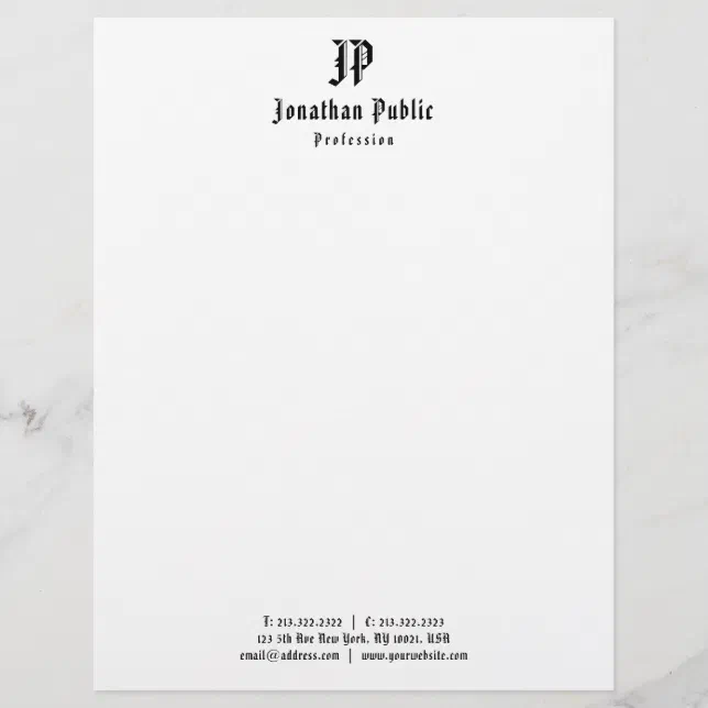 Creative Monogram Minimalist Vintage Template Chic Letterhead | Zazzle