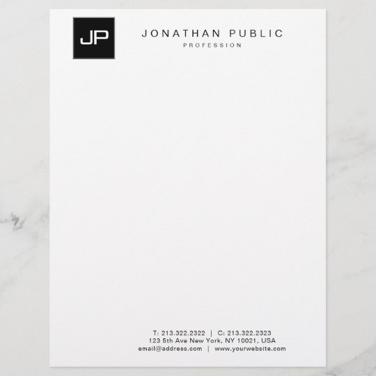 Creative Monogram Simple Template Modern Elegant Letterhead | Zazzle.com