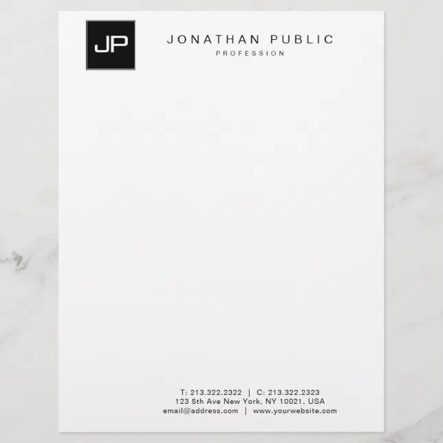 Creative Monogram Simple Template Modern Elegant Letterhead | Zazzle