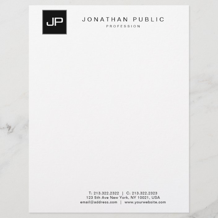 Creative Monogram Simple Template Modern Elegant Letterhead | Zazzle.com