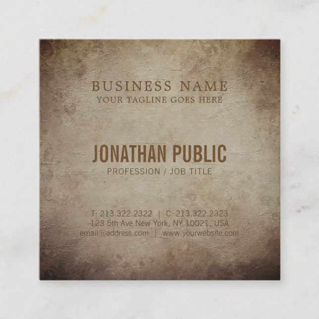 Creative Nostalgic Historical Design Vintage Plain Square Business Card ...