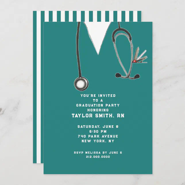 Creative nursing school graduation party invitation | Zazzle
