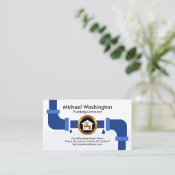 Creative Plumbing Pipe Border Plumber Contractor Business Card | Zazzle