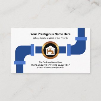 Creative Plumbing Pipe Border Plumber Contractor Business Card | Zazzle