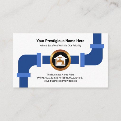 Creative Plumbing Pipe Border Plumber Contractor Business Card | Zazzle