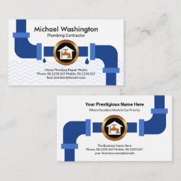 Creative Plumbing Pipe Border Plumber Contractor Business Card | Zazzle