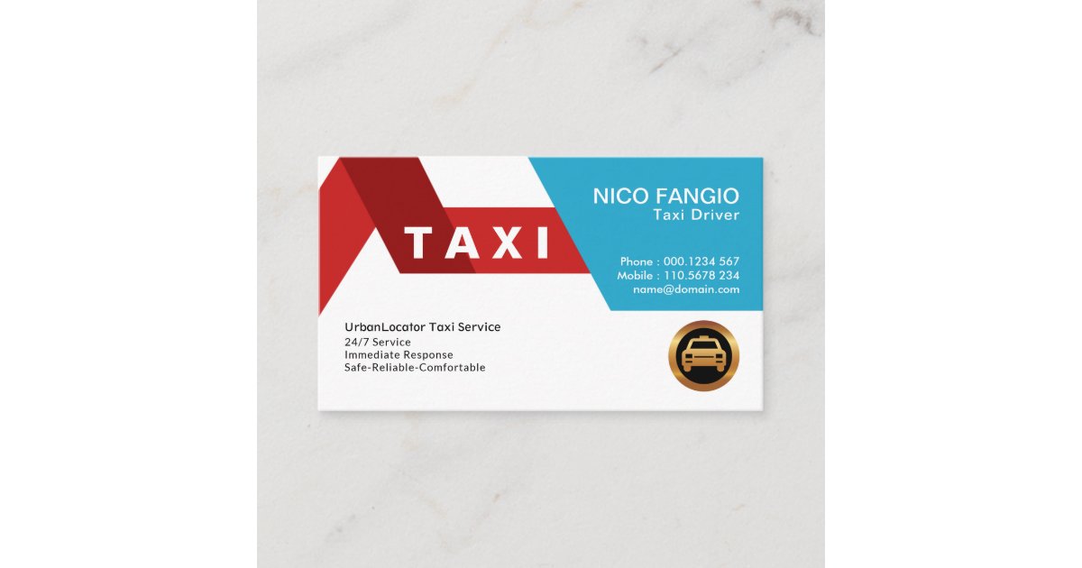 Creative Red Road Pattern Bold Red Taxi Business Card | Zazzle