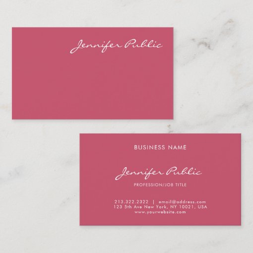 Creative Red Template Modern Calligraphed Name Business Card | Zazzle