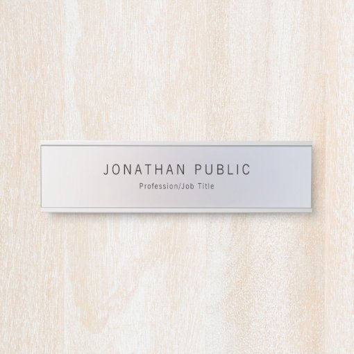 Creative Silver Template Modern Professional Door Sign | Zazzle