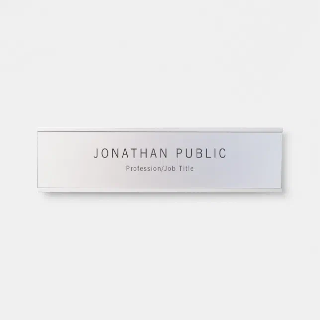 Creative Silver Template Modern Professional Door Sign | Zazzle