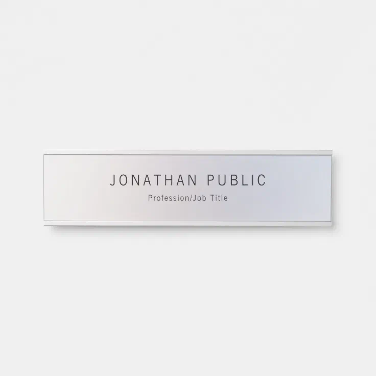 Creative Silver Template Modern Professional Door Sign | Zazzle