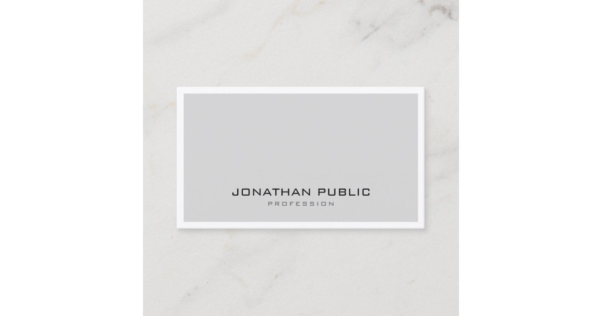 Creative Simple Design Grey White Minimalistic Top Business Card | Zazzle