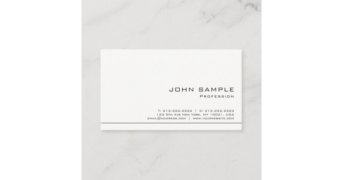 Creative Simple Professional Modern White Matte Business Card | Zazzle