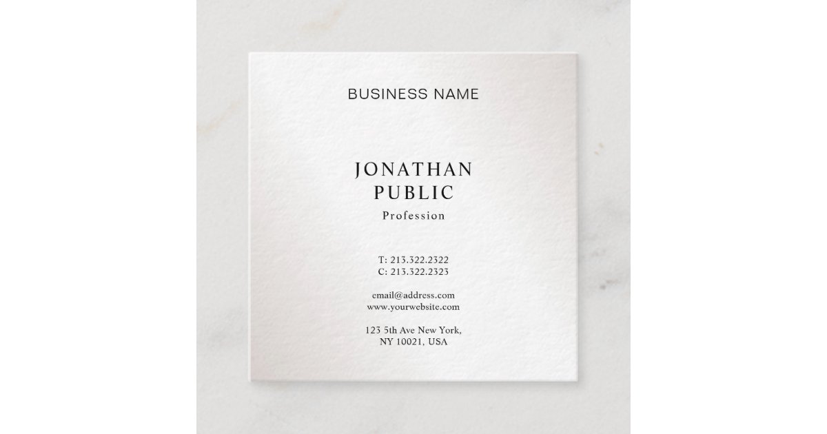 Creative Sleek Modern Design Silver Look Luxury Square Business Card ...