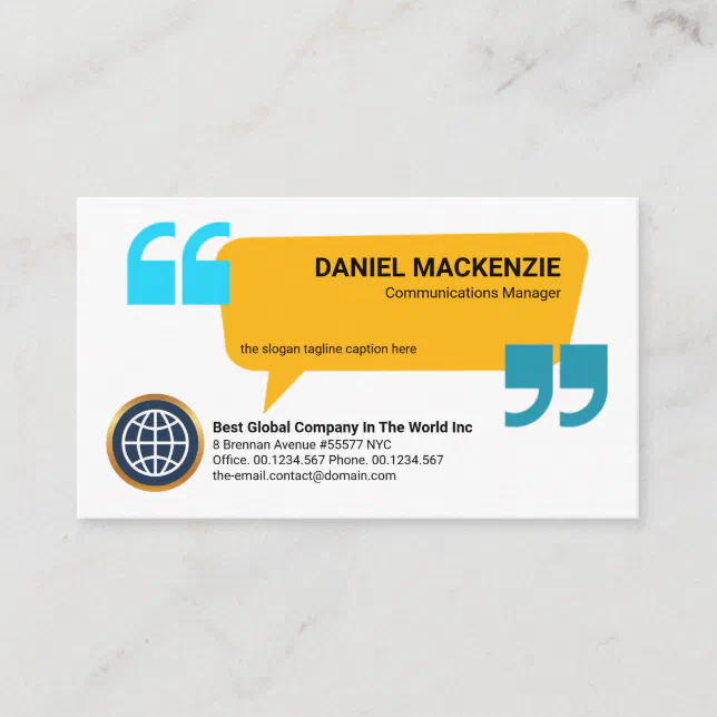 Creative Speech Box Quotation PR Communication Business Card | Zazzle