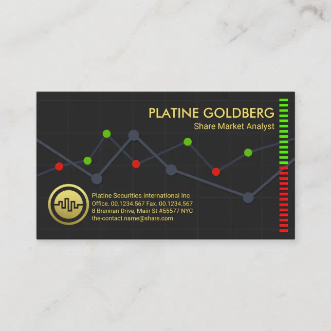 Creative Stock Share Market Graph Money Market Business Card | Zazzle