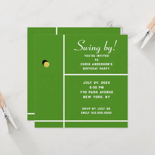 Creative Tennis Party Invitation | Zazzle