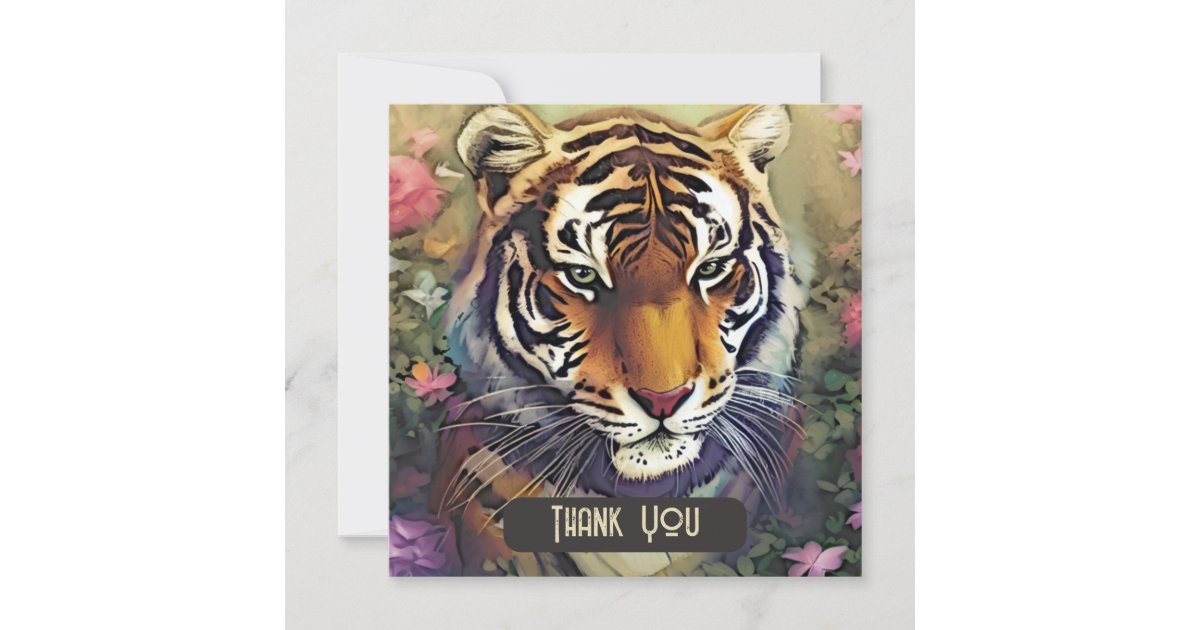 Creative Tiger Thank You Card | Zazzle