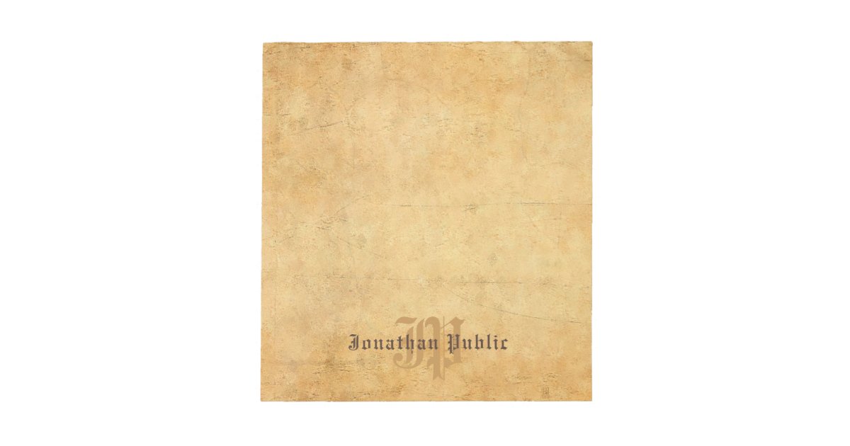 Creative Vintage Old Paper Look Monogram Template Notepad | Zazzle