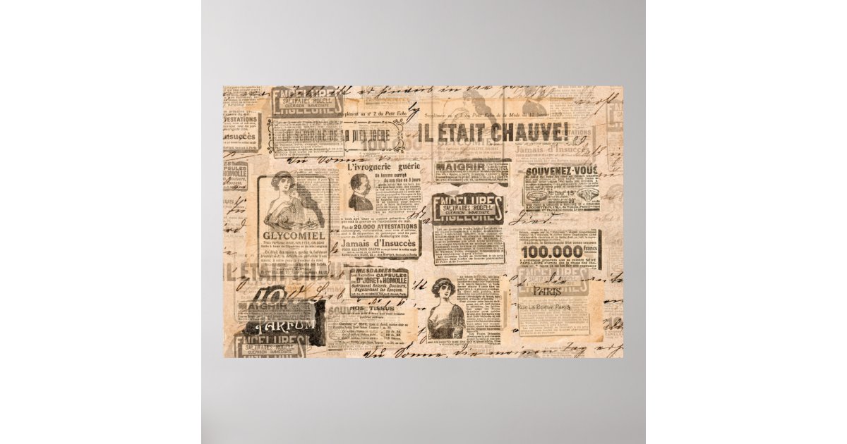 Creative vintage style background. Paper texture. Poster | Zazzle