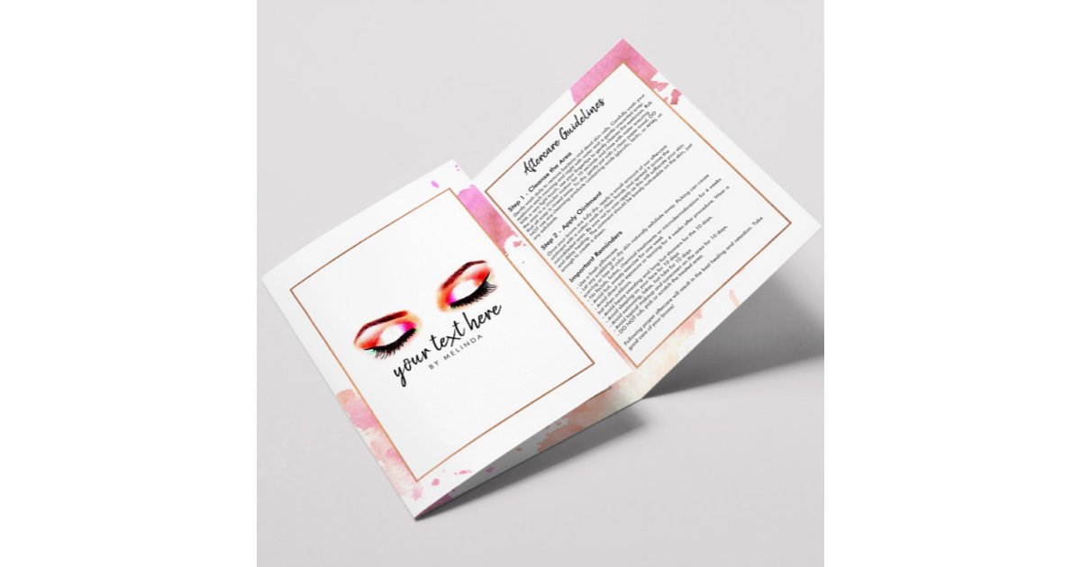Creative Watercolor Eyebrows Microblading Brochure | Zazzle