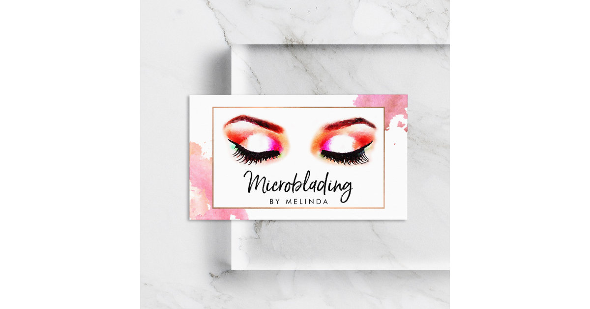 Creative Watercolor Eyebrows Microblading Business Card | Zazzle