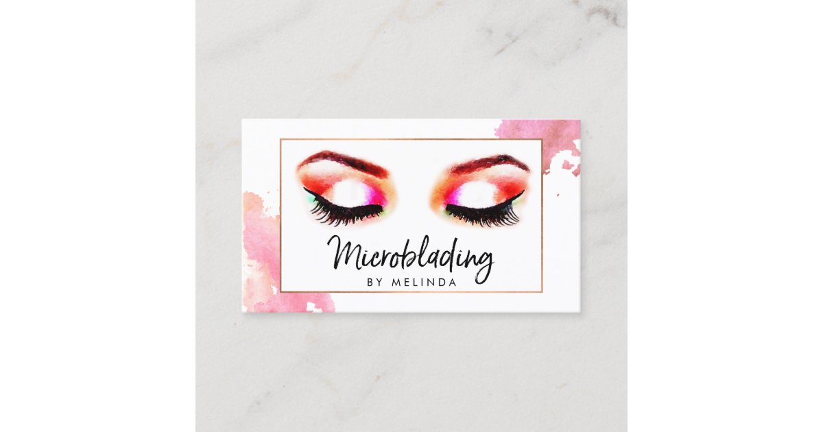 Creative Watercolor Eyebrows Microblading Business Card | Zazzle