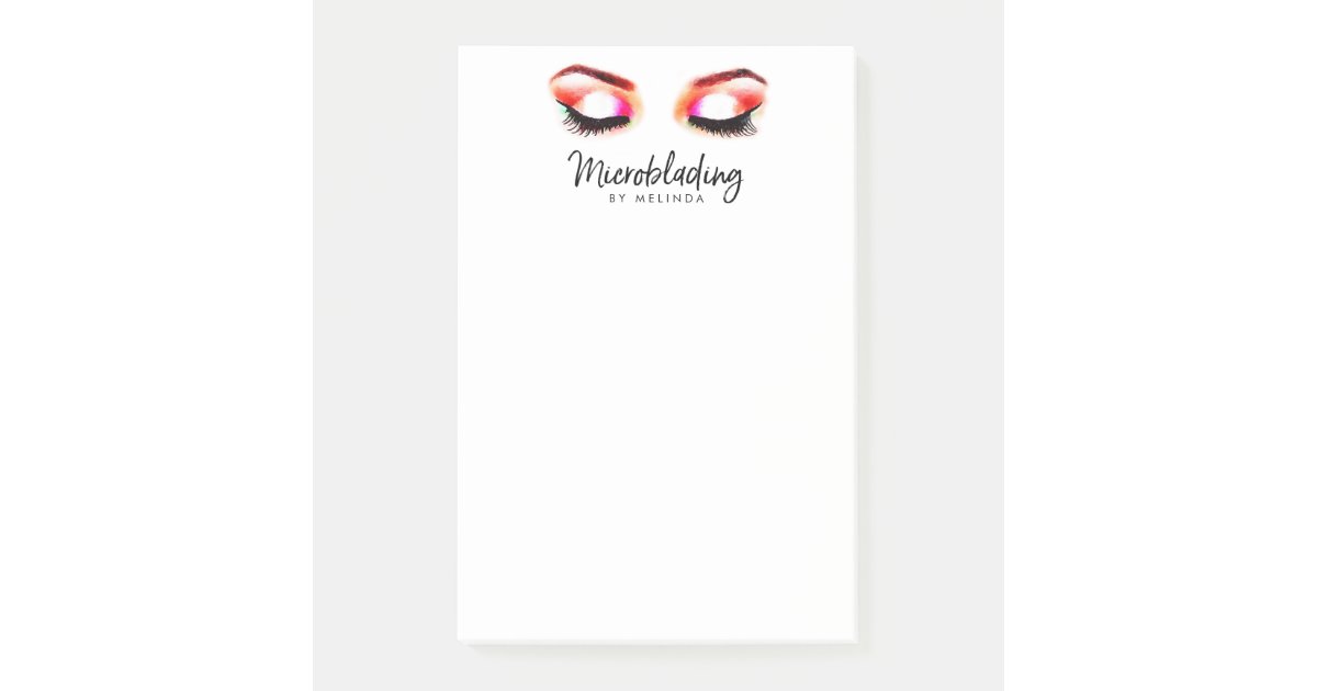 Creative Watercolor Eyebrows Microblading Post-it Notes | Zazzle
