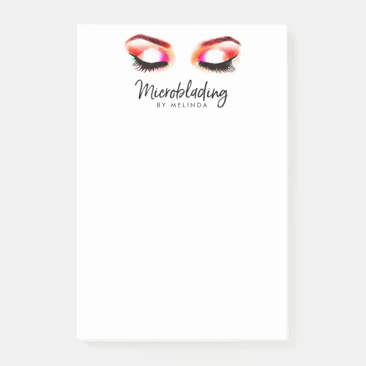 Creative Watercolor Eyebrows Microblading Post-it Notes | Zazzle