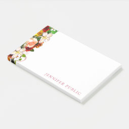 Creative Watercolor Floral Modern Template Flowers Post-it Notes | Zazzle