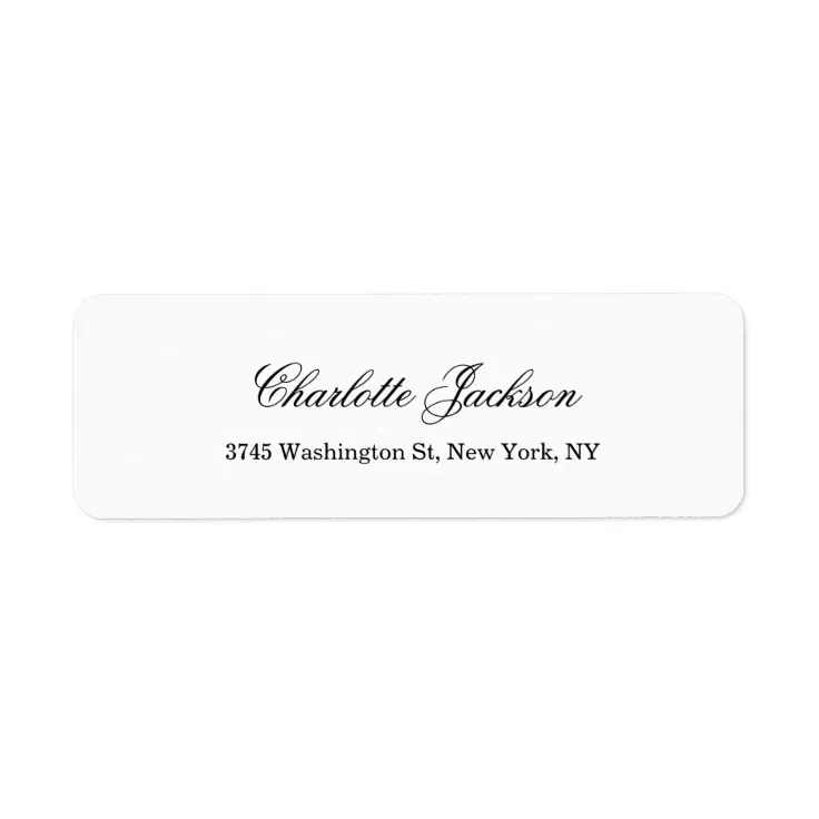 Creative White Minimalist Professional Script Label | Zazzle