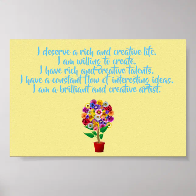 Creativity Affirmation Poster - Daily Mantra | Zazzle