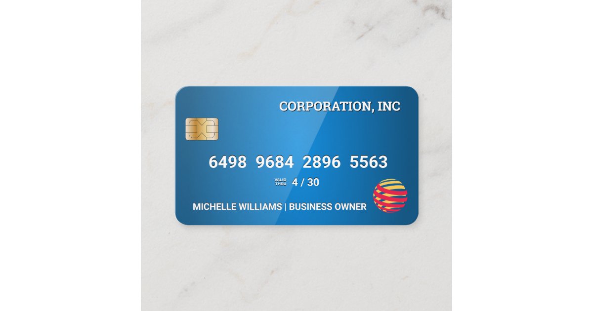 Credit Card | Glossy Blue | Zazzle