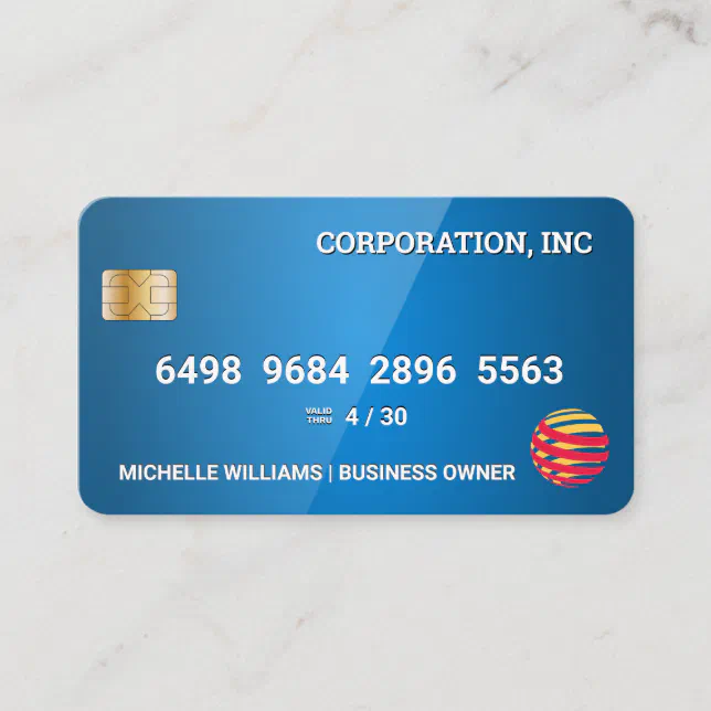 Credit Card | Glossy Blue | Zazzle