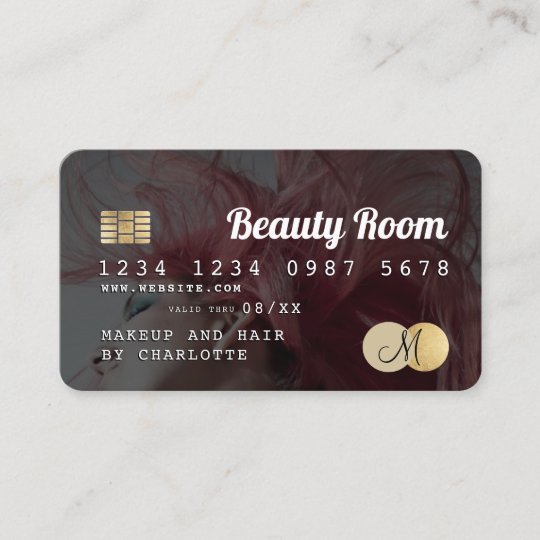Credit card gold beauty monogram photo | Zazzle.com
