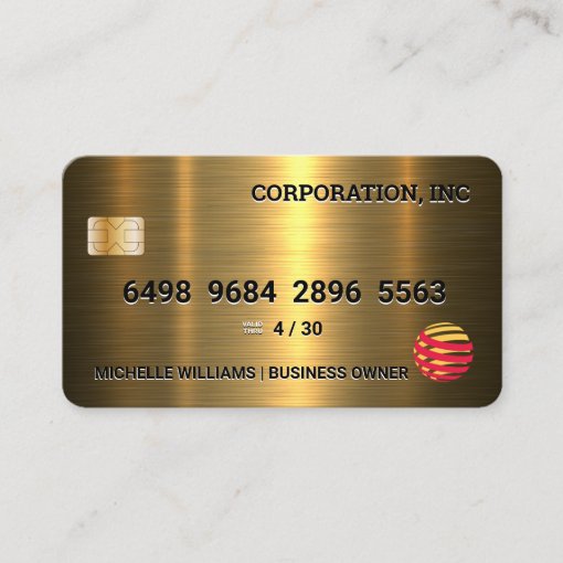 Credit Card | Gold Metallic | Zazzle