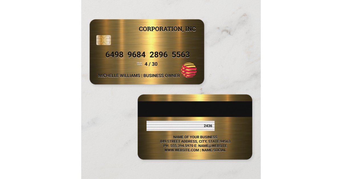 Credit Card | Gold Metallic | Zazzle