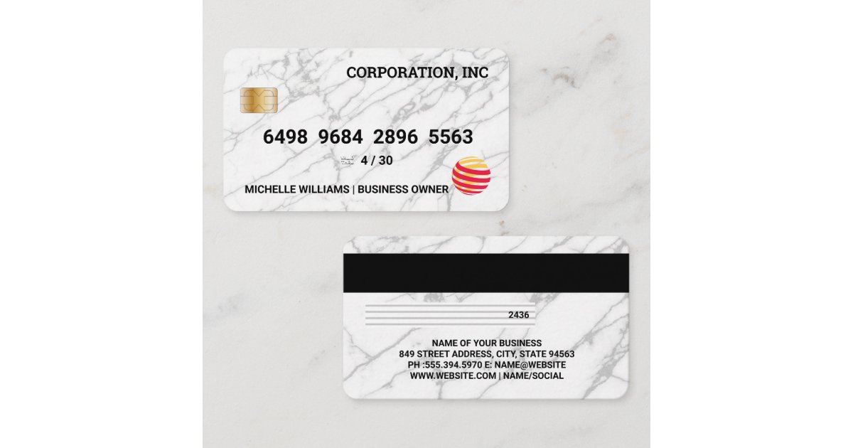 Credit Card | Marble Texture | Zazzle