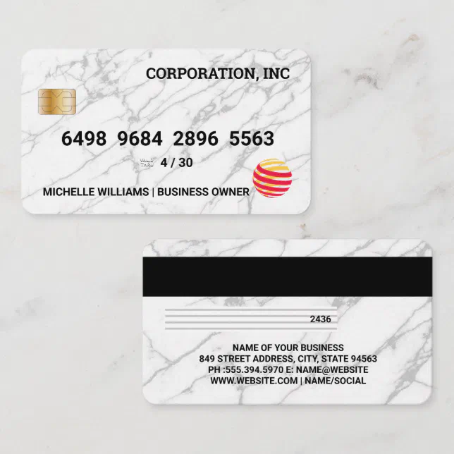 Credit Card | Marble Texture | Zazzle