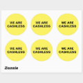 Credit Card Only Cashless Business Yellow Classic Round Sticker | Zazzle