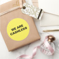Credit Card Only Cashless Business Yellow Classic Round Sticker | Zazzle