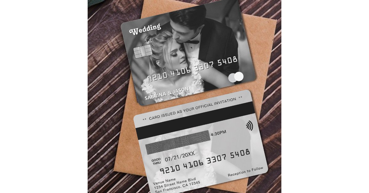 Credit Card Photo Wedding Invitation | Zazzle