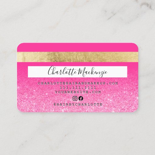 Credit card pink glitter beauty pink monogram | Zazzle