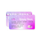 Credit card pink purple metallic glitter loyalty | Zazzle