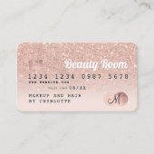 Credit card rose gold blush pink glitter loyalty | Zazzle